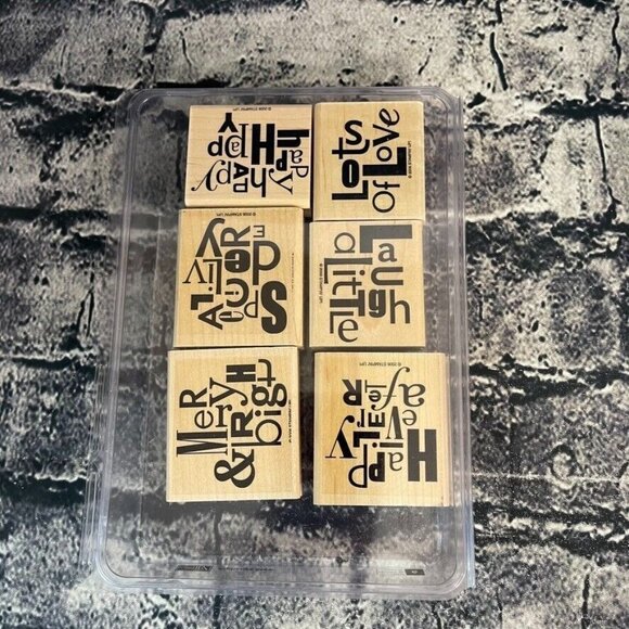 Stampin' Up! | Office | Stampin Up Alphabet Stew 6 Wood Mounted Rubber ...